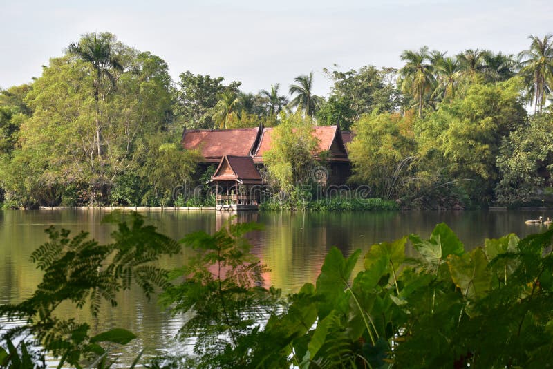 Thai house stock image. Image of thailand, brown, garden - 83686619