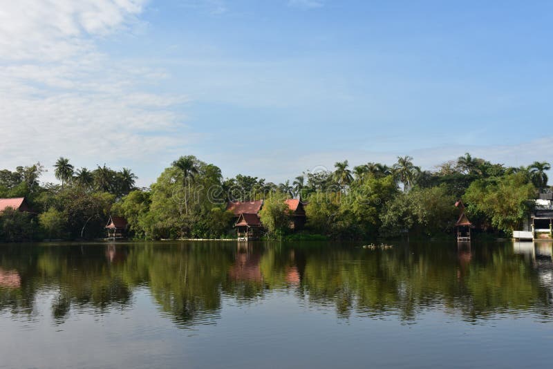 Thai house stock photo. Image of water, house, wooden - 83686620