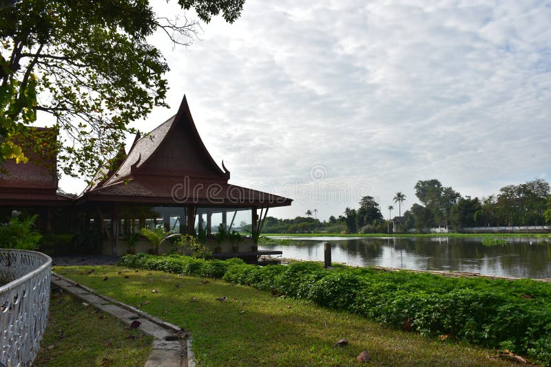 Thai house stock image. Image of recreation, brown, water - 83686643