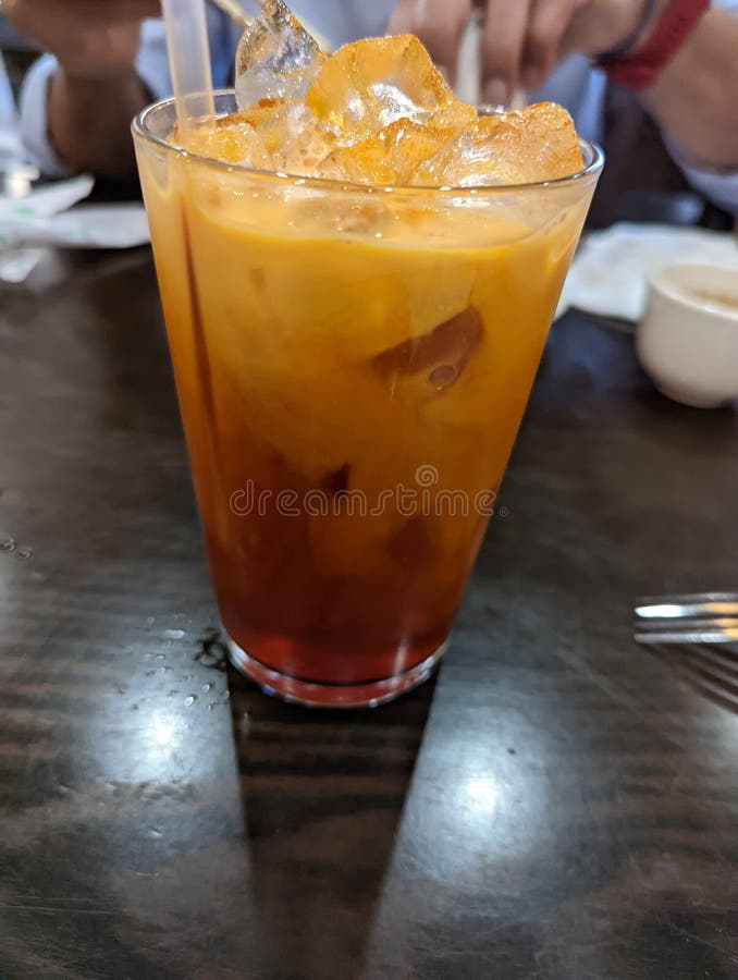 Thai Iced Tea Sweet Milk Ice Drink Cool Stock Image - Image of bottle ...