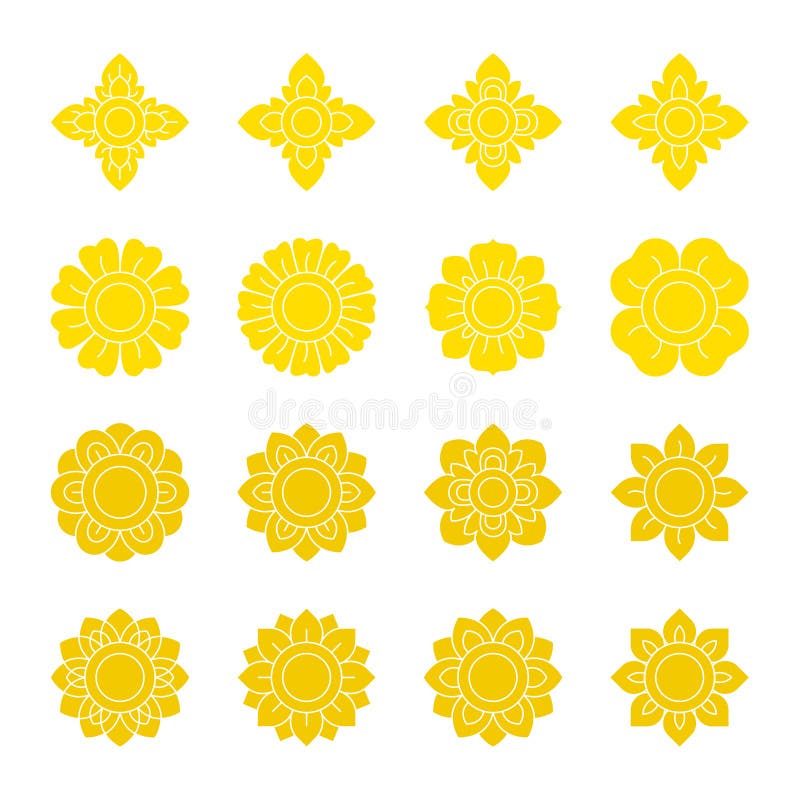 Thai Identity Pattern Flower Pattern Stock Vector - Illustration of ...