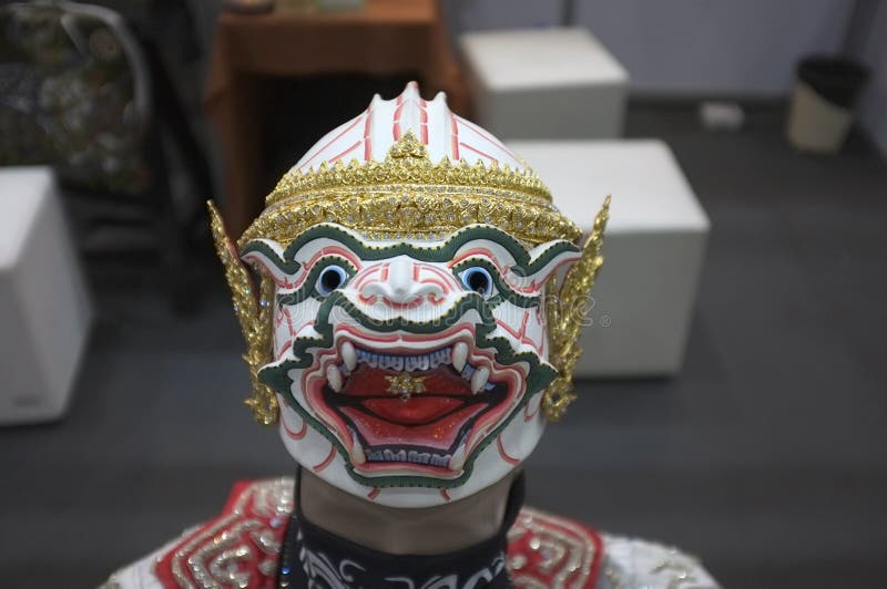 Thai Khon Mask or Thai Traditional Mask Name is Hanuman Stock Photo ...