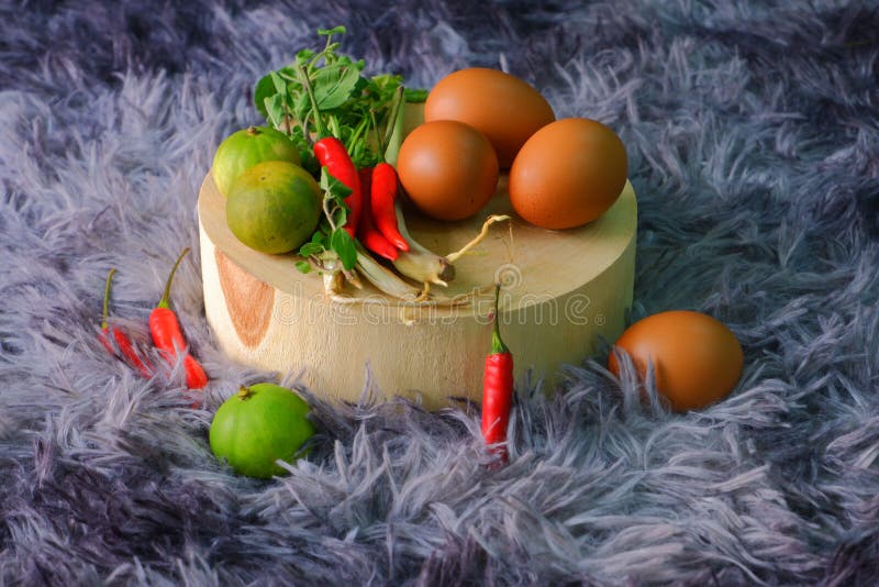 Thai Kitchenware and Cooking Ingredients Stock Photo - Image of yellow ...