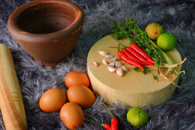 Thailand Kitchenware and Cooking Ingredients Stock Image - Image of ...