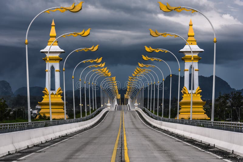 Thai-Lao Border Bridge at Nakhonphanom,Thailand Stock Image - Image of ...