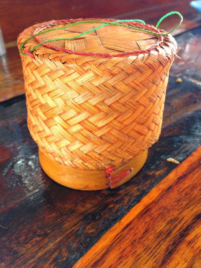 Thai Laos Bamboo Sticky Rice Container Stock Image - Image of basket ...