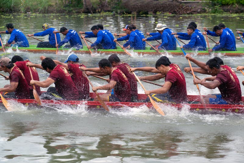 Thai Long Boat Racing Championship. Editorial Stock Photo - Image of ...