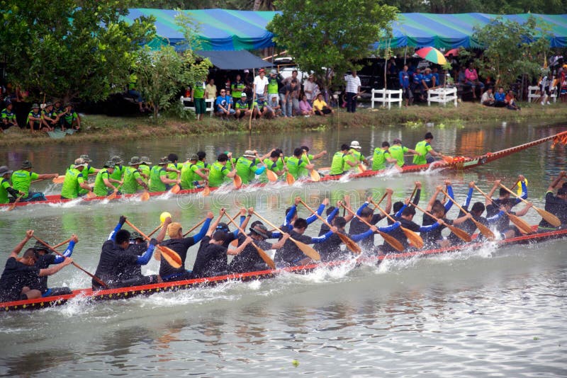 Thai Long Boat Racing Championship. Editorial Stock Photo - Image of ...