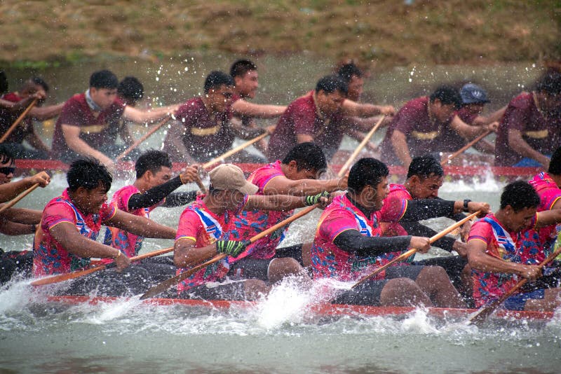 Thai Long Boat Racing Championship. Editorial Stock Photo - Image of ...