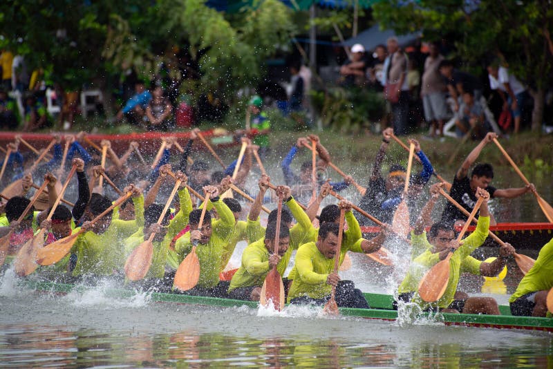 Thai Long Boat Racing Championship. Editorial Image - Image of crew ...