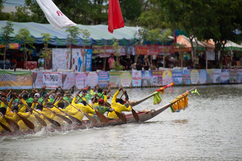 Thai Long Boat Racing Championship. Editorial Photo - Image of compete ...
