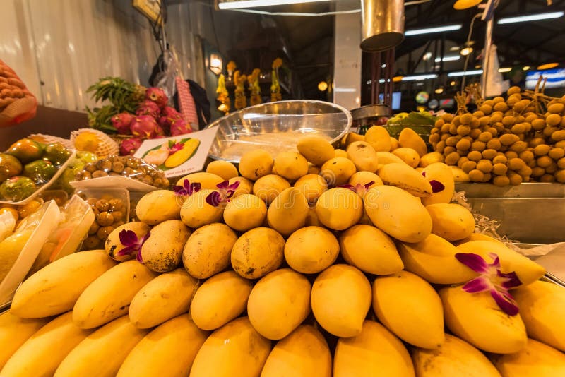 .Thai Mango Fruit in Night Market.Thailand Stock Photo - Image of color ...