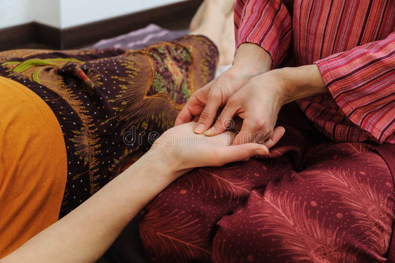 Thai massage hands. stock photo. Image of alternative - 66671342