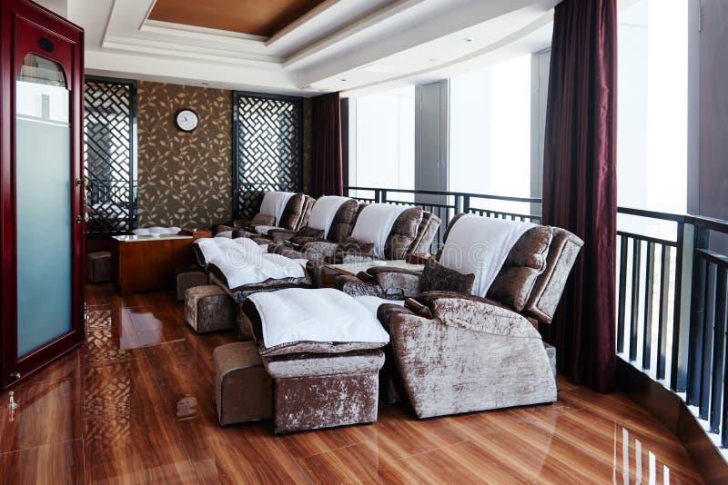 Thai Massage Rest Room Furniture in Hotel Stock Photo - Image of ...