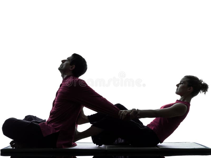 Thai massage silhouette stock image. Image of shadow - 51900461