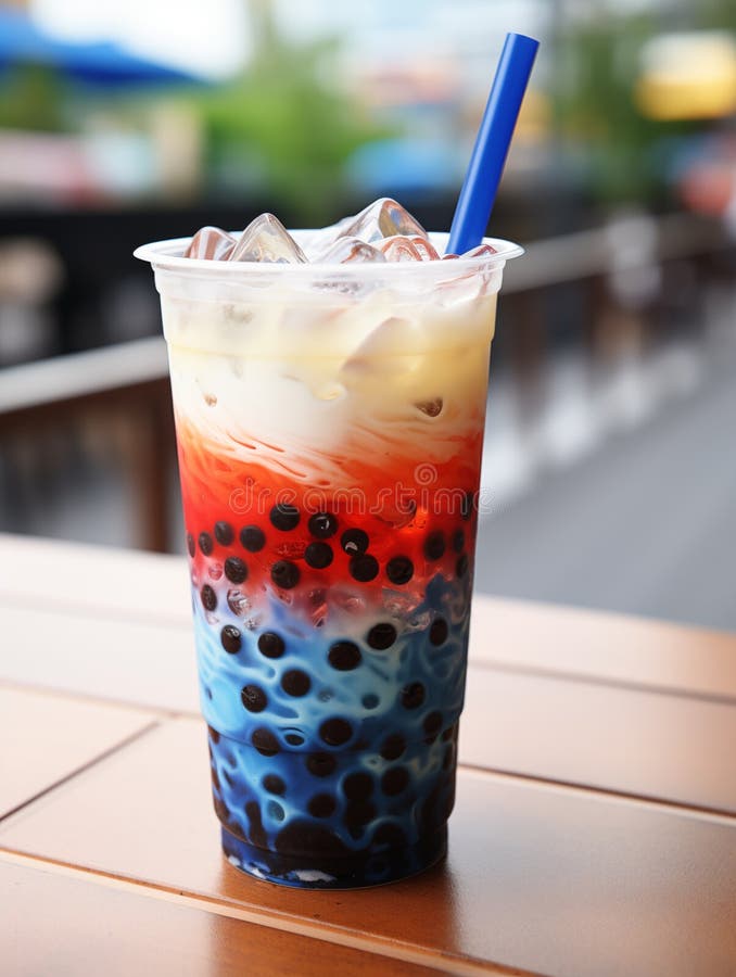 Trendy Thai Milk Tea with Bubble Brown Sugar with Copy Space Stock ...