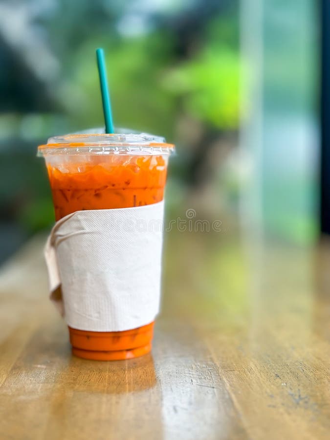 Thai Milk Tea Ice on the Table Stock Photo - Image of mint, party ...