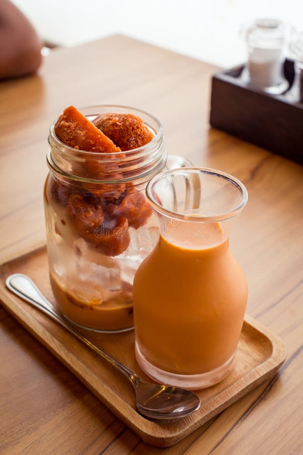 Thai milk tea. stock photo. Image of thai, orange, cafe - 94023022