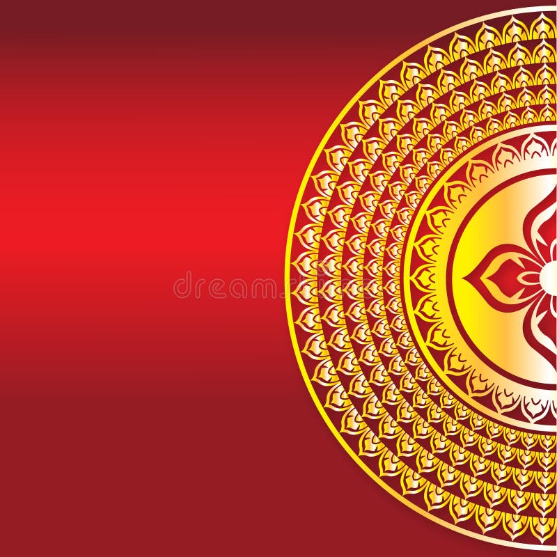 Thai Modern Pattern Vector Red and Gold Design Stock Vector ...