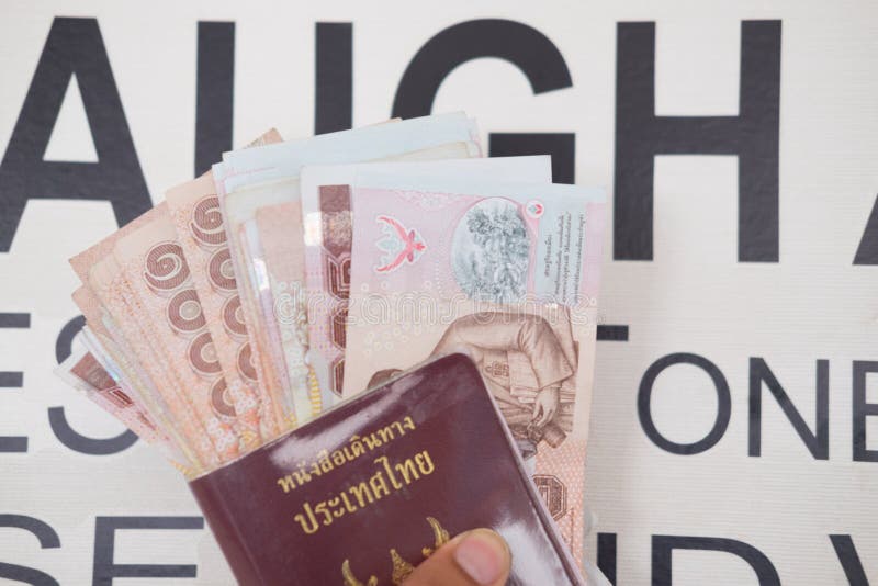 Thai Money 1000 Bath with Passport Stock Photo - Image of asia ...
