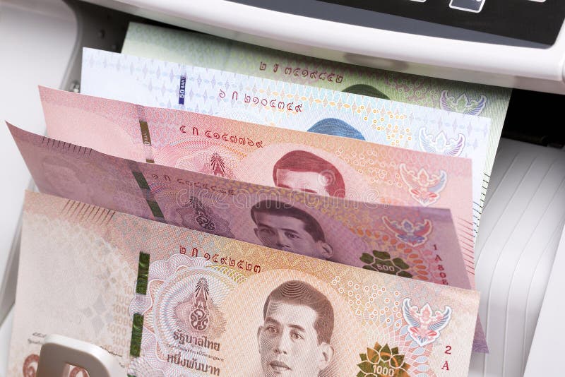 Thai Money in a Counting Machine Stock Image - Image of counting ...