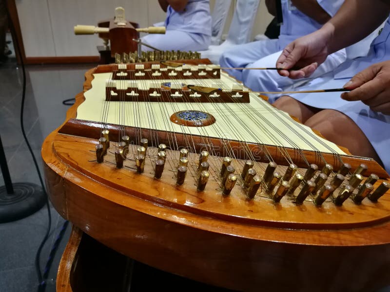 Thai Musical Instruments with Strings Made of Ivory and Polished Teak ...