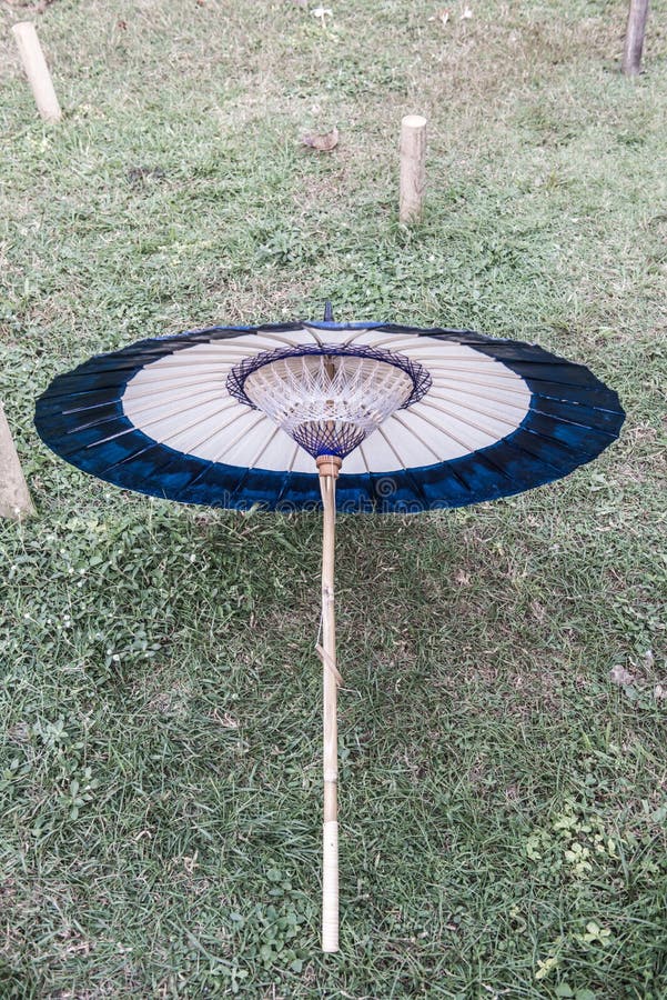 Thai Native Umbrella on Ground Stock Image - Image of native, province ...