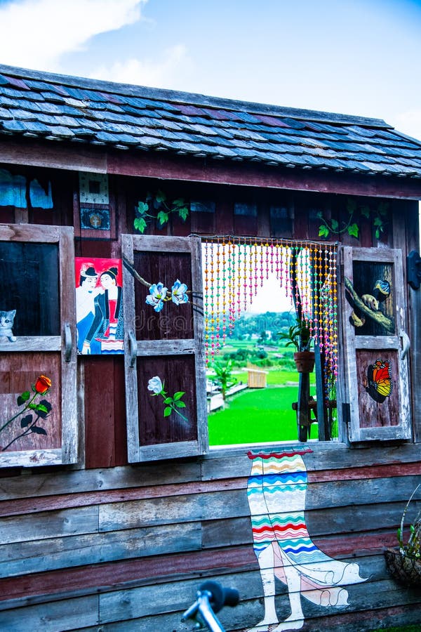Thai Native Window at Si Mongkol Temple Stock Photo - Image of country ...