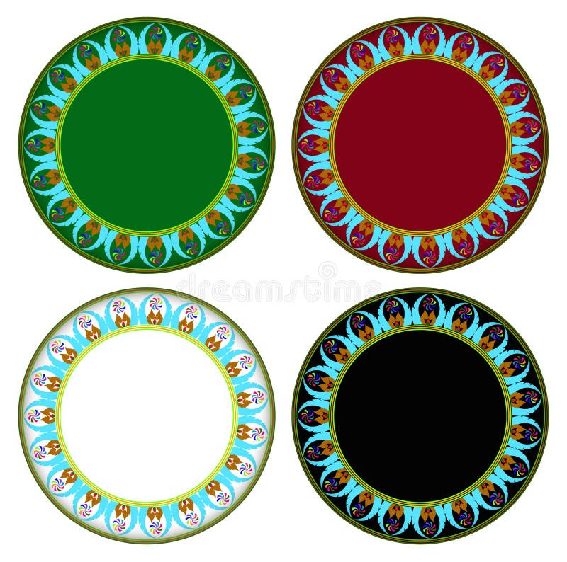 Thai New Style Colorful Circle Frame Stock Vector - Illustration of ...