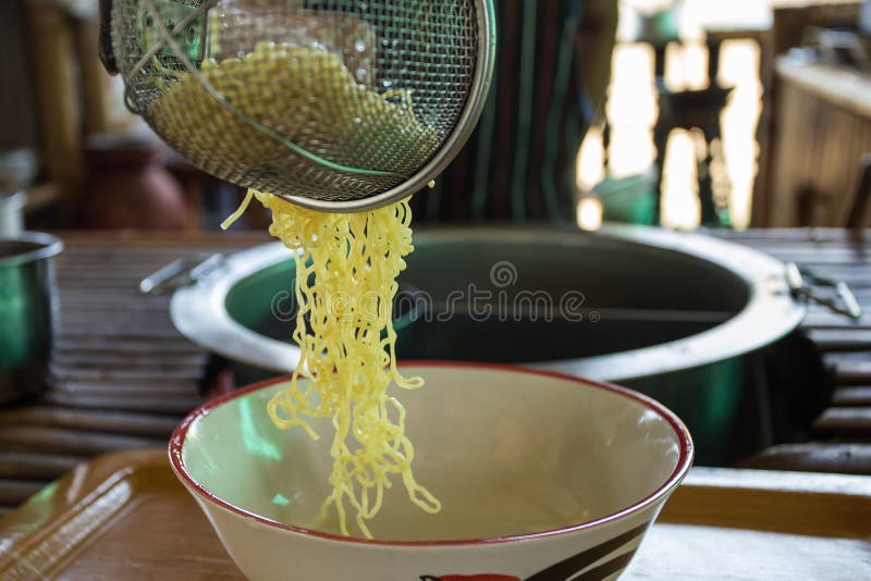 Thai Noodle Making Cooking Asian Noodles Noodle Pot. Stock Image ...