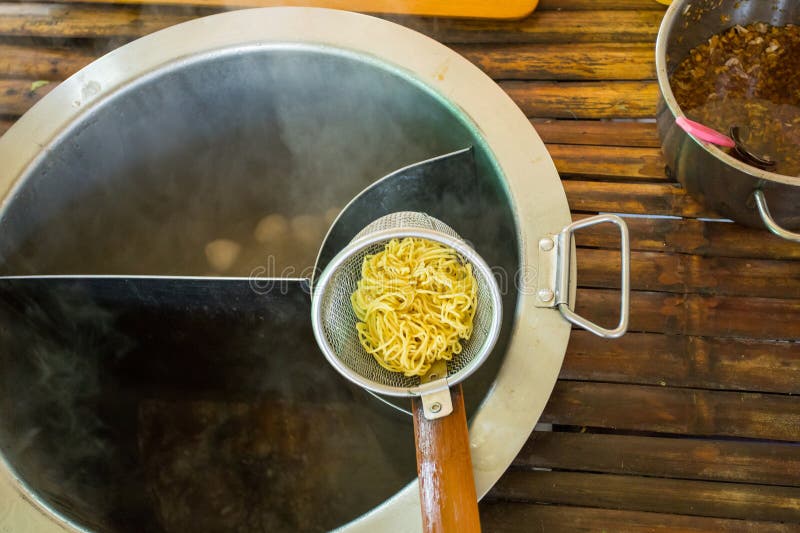Thai Noodle Making Cooking Asian Noodles Noodle Pot Stock Photo - Image ...