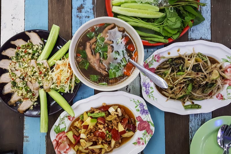 Thai north-east food stock image. Image of texture, papaya - 83696687