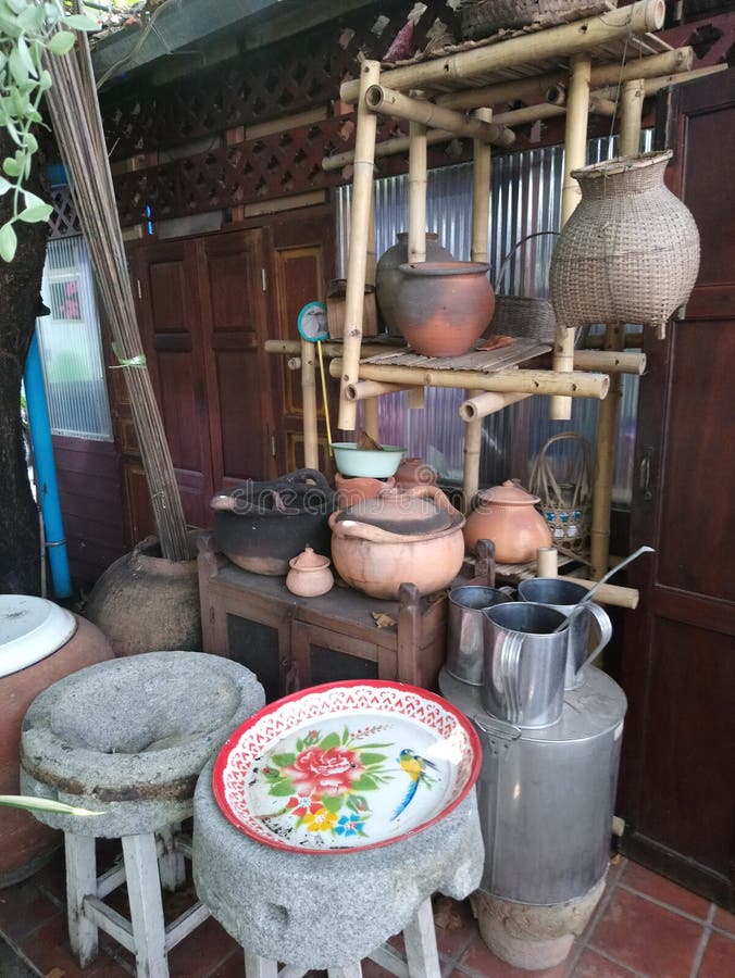 Thai old kitchenware stock photo. Image of thai, bangluang - 121144636