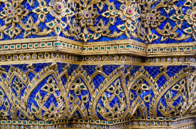 Floral Ceramic Decorate in Thai Style Stock Photo - Image of buddhist ...