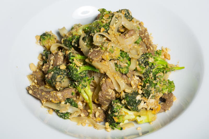 Thai Pad Satay - Stir Fry with Broccoli and Noodles Stock Photo - Image ...