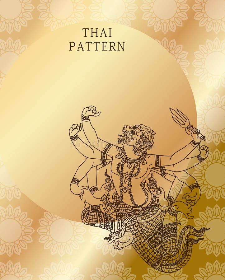 Thai Pattern Art Thai Monkey Literature Thai Stock Illustration ...