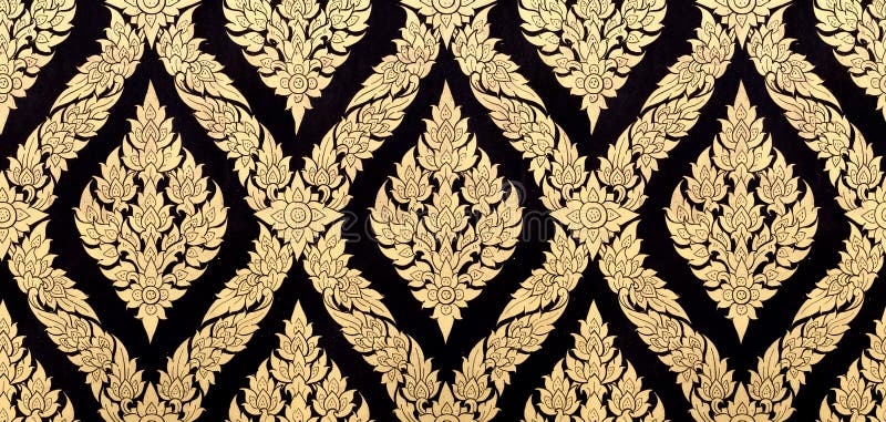 Thai Pattern Art Golden Lai Thai Background and Wallpaper Texture ...