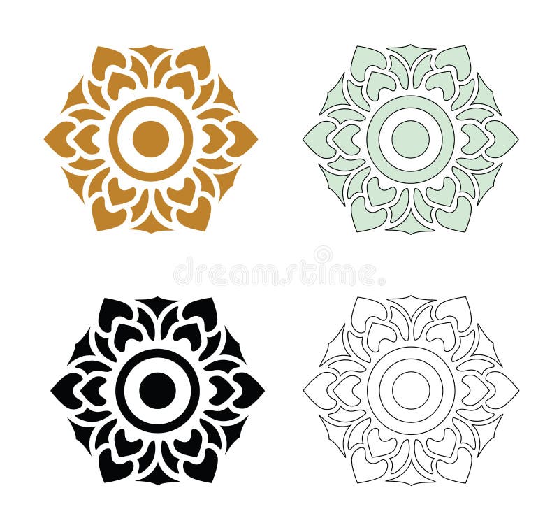 Floral and Leaves of Thai Pattern Stock Vector - Illustration of design ...