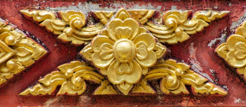 Thai Pattern is a Flower Shape with Old Stock Photo - Image of ornament ...