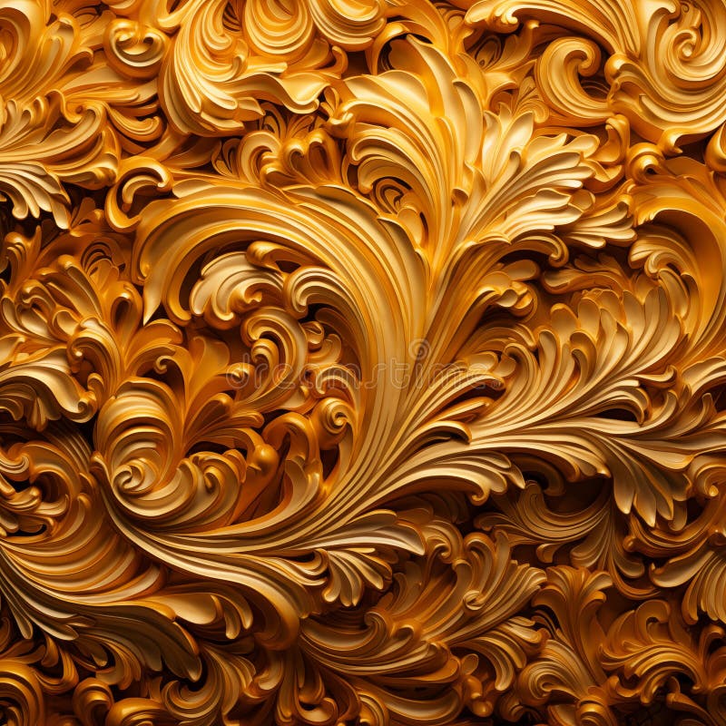 Thai Pattern, Gold Colored Kanok Pattern Stock Illustration - Illustration of wallpaper, style ...