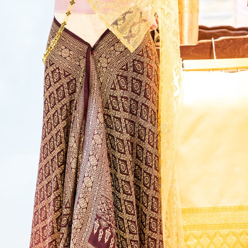 Thai pattern silk fabric stock image. Image of cloth - 171642775