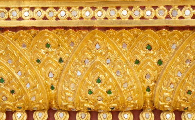 Thai Pattern Temple Wall. Thai Identity Stock Image - Image of ...