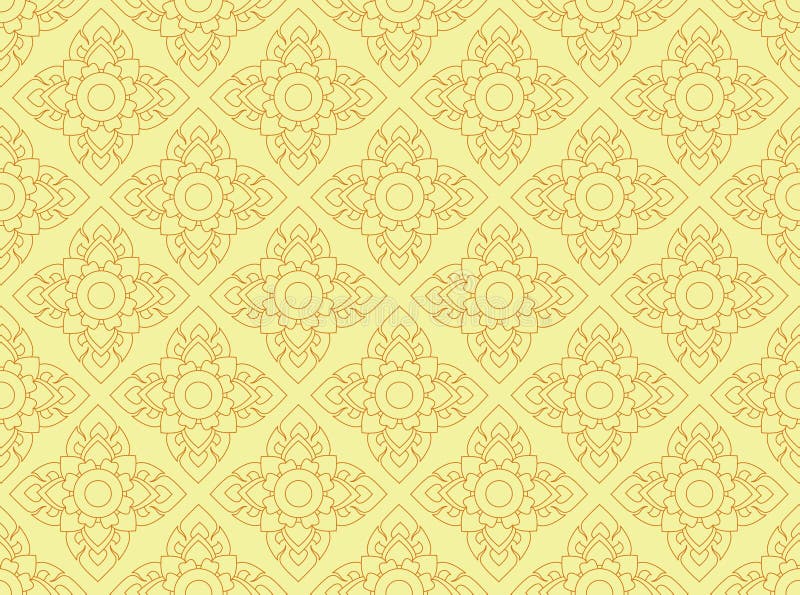 Thai patterns stock vector. Illustration of yellow, wallpaper - 17521695