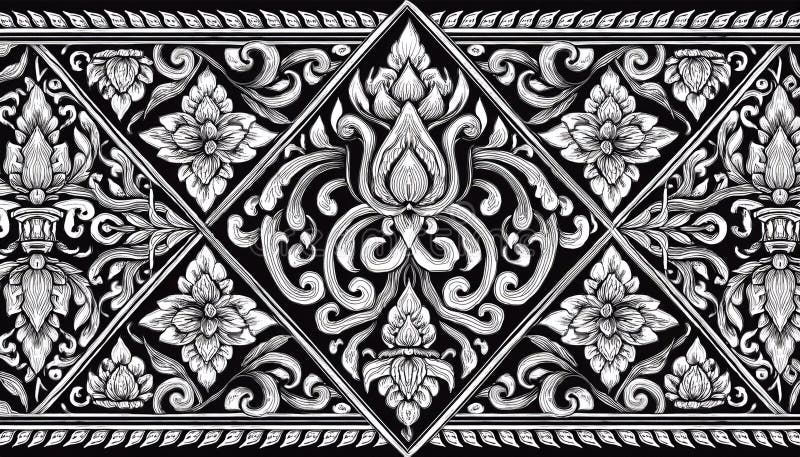 Thai Patterns with Floral and Elegant Decorative, Thai Background Stock ...