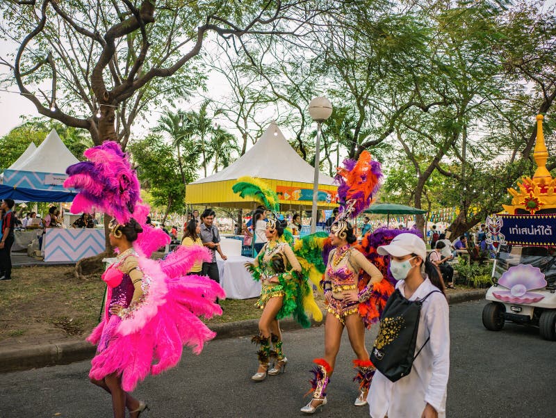 Thai People Parade Walking In Thailand Tourism Festival Fair At ... Thai People Parade Walking In Thailand Tourism Festival Fair At ...