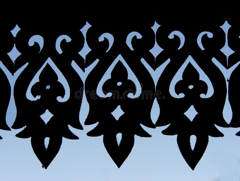Thai Perforated Design Isolated on Blue Sky Stock Image - Image of ...