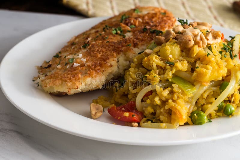 Thai Pineapple Rice Coconut Chicken Stock Image - Image of peanuts ...