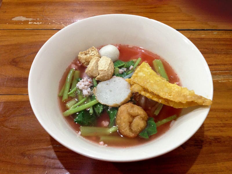 Thai Pink Noodle stock image. Image of ball, fish, thai - 69788681