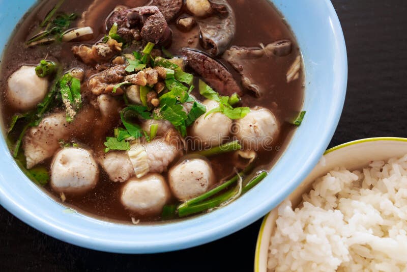 Thai pork soup stock image. Image of thai, rice, chopsticks - 70847215