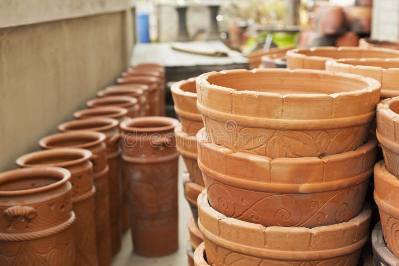 Thai Pottery Container Style. Stock Photo - Image of hobby, sculptor ...